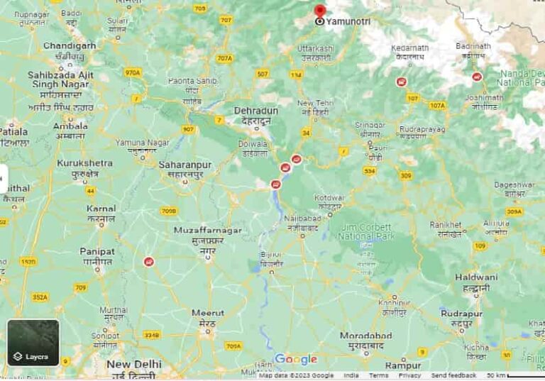 Yamunotri Yatra Route Map - How to Reach Yamunotri Dham